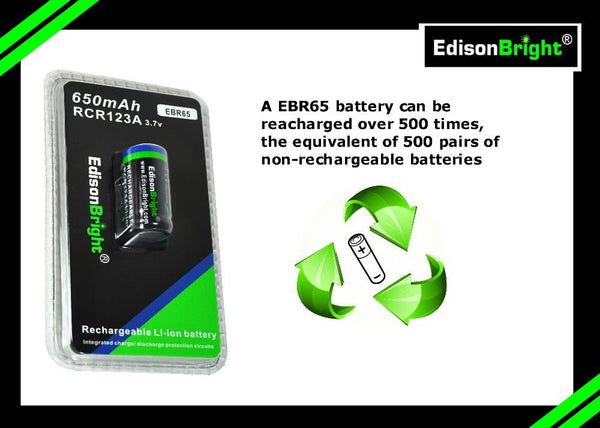 12 Pack Brand New EdisonBright EBR65 16340 (RCR123A) rechargeable Li-i