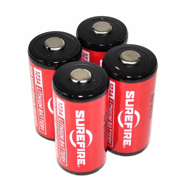 4 Batteries Pack SureFire CR123A Lithium Batteries (Made in The USA) S ...