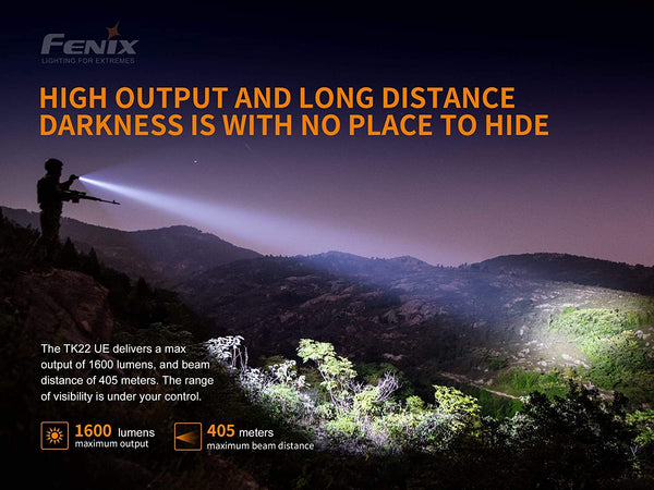 Fenix TK22 UE 1600 Lumen high powered long throw LED flashlight (Ultim ...